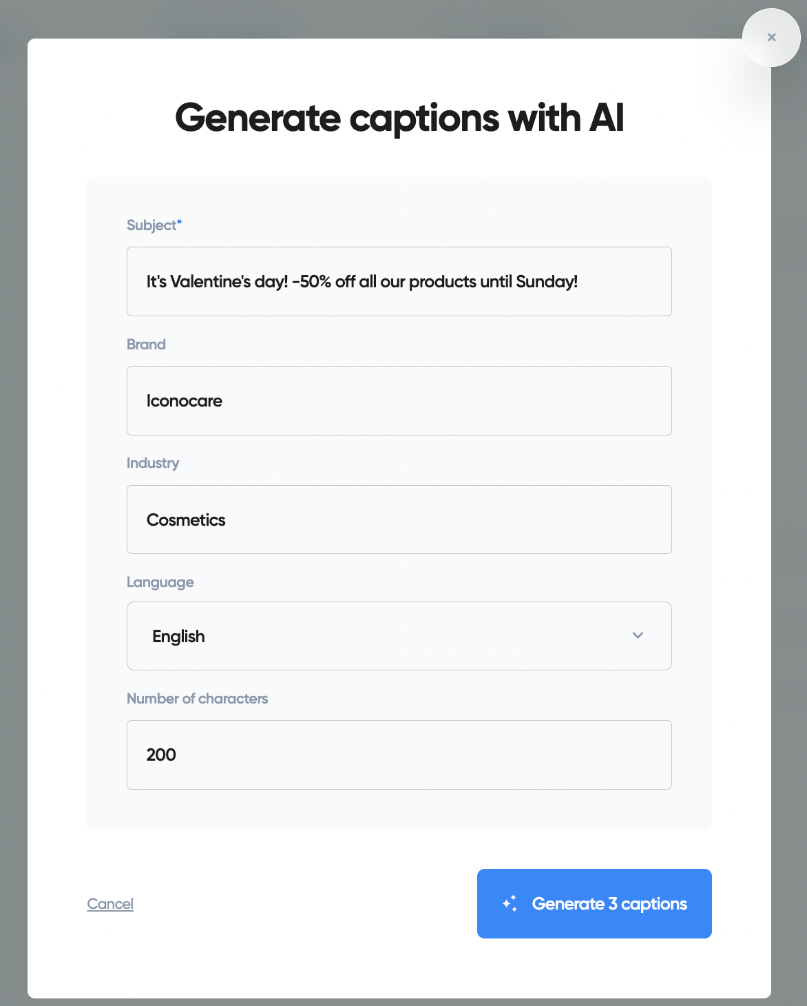 Easily create your captions with AI!
